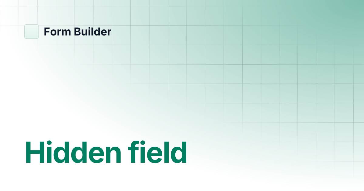 Hidden field | Form Builder