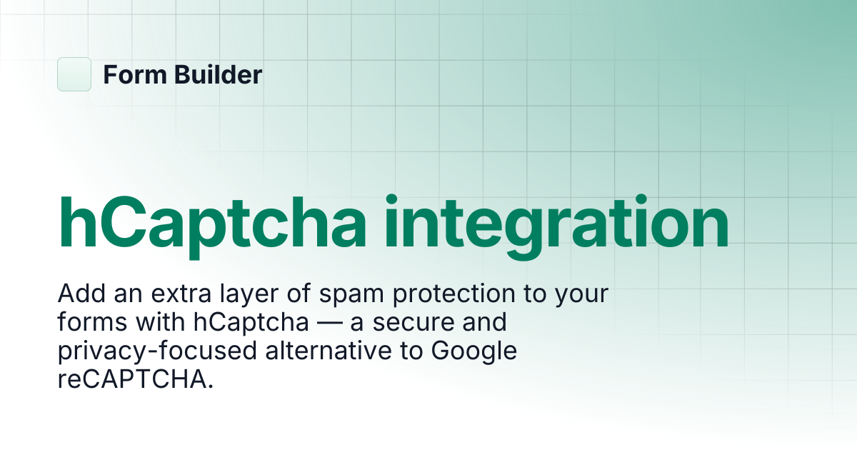 hCaptcha integration | Form Builder