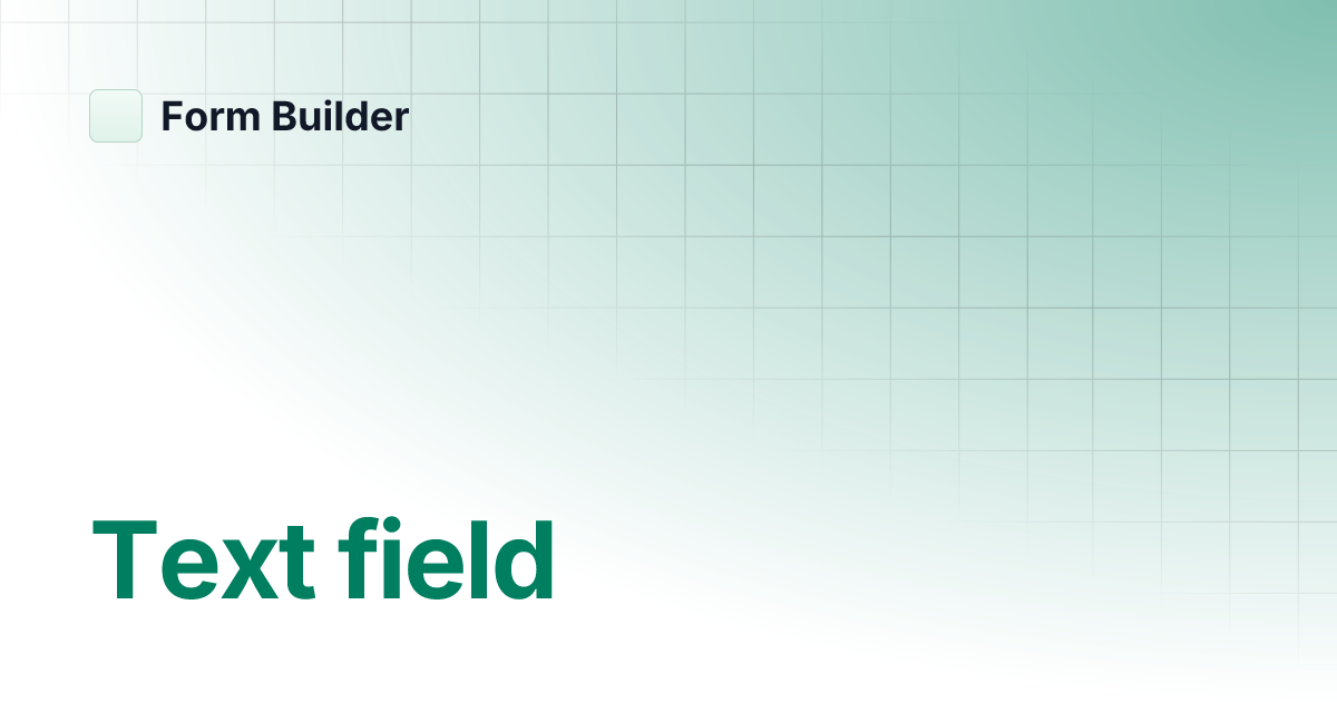 Text field | Form Builder